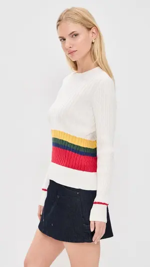 ROWING BLAZERS Primary Stripe Cable Knit Pullover