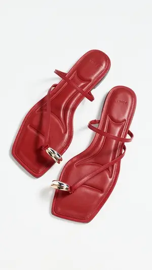 Vince Polli Toe Loop Sandals - Crimson