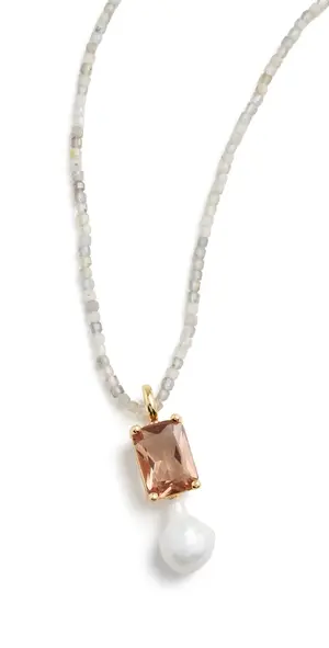 Maison Irem Thale Stone And Pearl Necklace - Grey