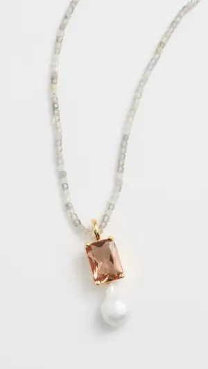 Maison Irem Thale Stone And Pearl Necklace