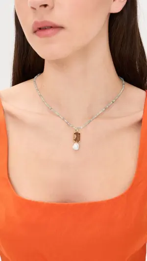 Maison Irem Thale Stone And Pearl Necklace