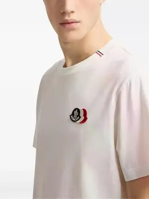 Moncler Embroidered Tricolor Logo Cotton T-shirt