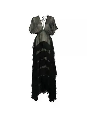 MES DEMOISELLES Ruffled Maxi Dress - Black