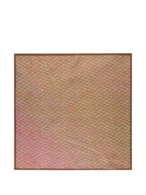 SLOWEAR Patterned Silk Scarf Brown