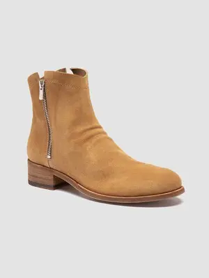 Officine Creative Shantel 004 Suede Zipped Boots - Camel