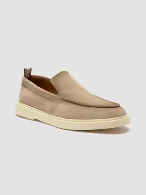 Officine Creative Bones 002 Suede Loafer - Beige