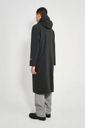 Stutterheim Stockholm Long Patch Matte Raincoat - Black