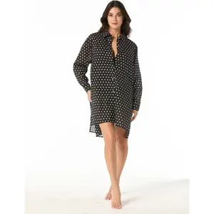Michael Kors Classic Dot Cover Up Shirt Swim - Black