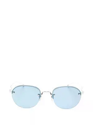 Thom Browne Oval-frame Sunglasses - Silver