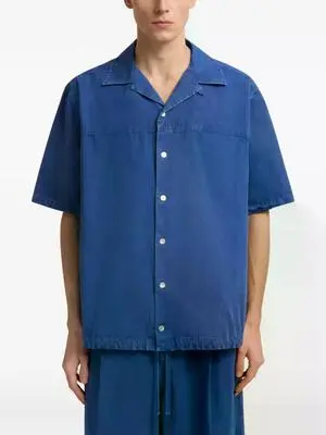 Marni Cuban Collar Logo Patch Shirt