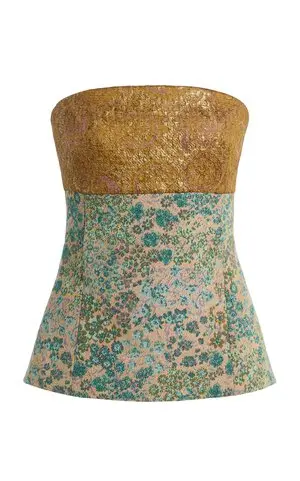 Dries Van Noten Ciliasa Bustier Top - Gold