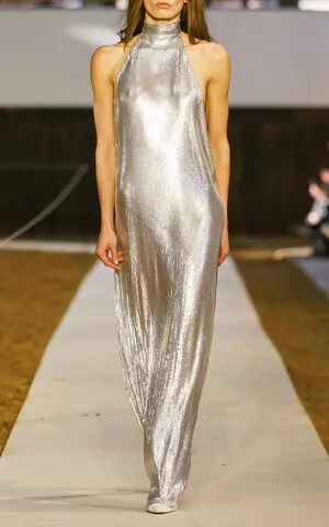 halter v neck formal dress Deep V-Neck Halter Lace Spliced Floral Dress, YellowRose / XS main image 0