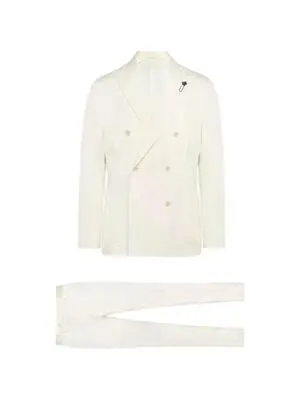 LARDINI Double-breasted Suit - Neutrals