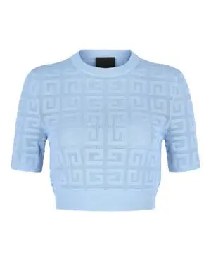 Givenchy 4g Monogram Crop Sweater - Blue