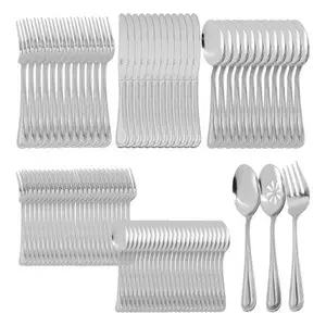 GIBSON HOME 87 Piece Stainless Steel Flatware And Serving Utensil Set - Silver