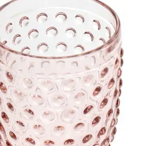 MARTHA STEWART 6 Piece 14.2 Ounce Clear Glass Hobnail Goblet Drinkware Set