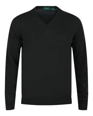 SLOWEAR Zanone V-neck Wool Blend Sweater - Black