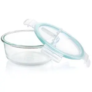 MARTHA STEWART 6 Piece Round Glass Storage Containers With Leak Proof Lids