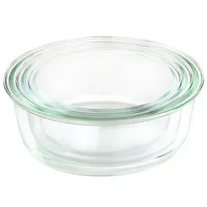 MARTHA STEWART 6 Piece Round Glass Storage Containers With Leak Proof Lids