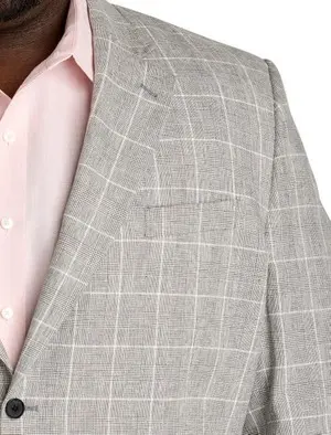 OAK HILL BY DXL Big & Tall Plaid Linen-blend Suit Jacket