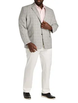 OAK HILL BY DXL Big & Tall Plaid Linen-blend Suit Jacket