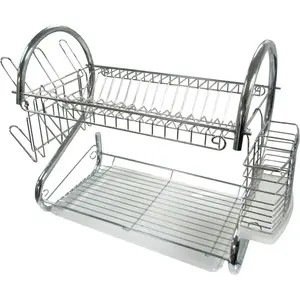 BETTER CHEF 22-inch Dish Rack With Mug Stand And Cutlery Holder - Silver