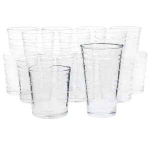 GIBSON HOME 16 Piece Swirl Assorted Glassware Set - Clear
