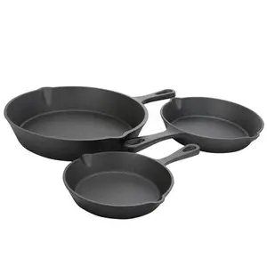 GENERAL STORE Addlestone 3 Piece Preseasoned Cast Iron Skillet Set