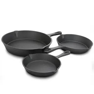 GENERAL STORE Addlestone 3 Piece Preseasoned Cast Iron Skillet Set