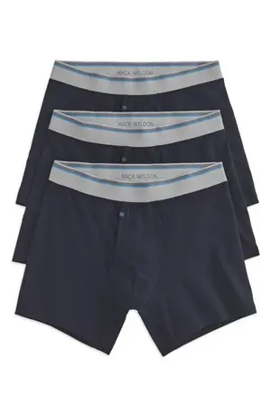 Mack Weldon Assorted 3-pack Stretch Pima Cotton Boxer Briefs - Total Eclipse