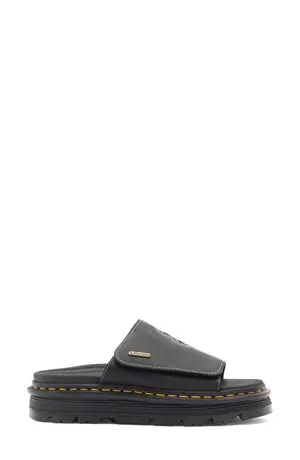 Dr. Martens Zebzag Floral Leather Slide Sandal - Black