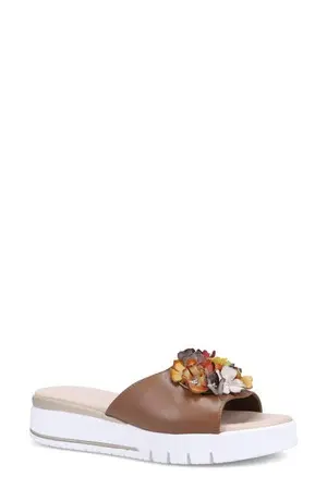 Ron White Ravella Platform Wedge Slide Sandal - Cognac