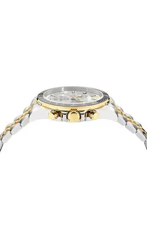 Versace Greca Chronograph Two-tone Bracelet Watch - Two Tone Silver
