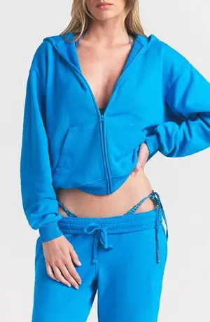 SKIMS French Terry Zip-up Hoodie - Cerulean