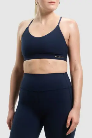 PELOTON Cadent V-neck Strappy Back Bra - Navy
