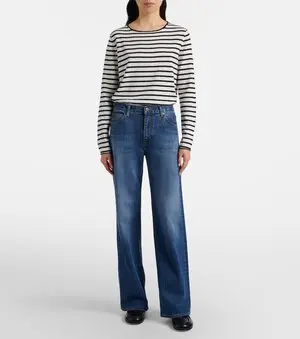 FRAME The Off Duty Stroll Wide-leg Jeans - Blue