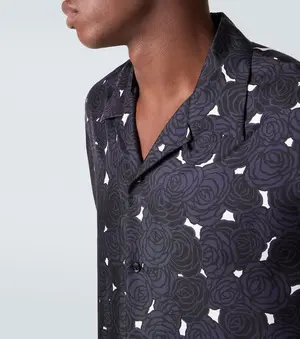 Givenchy Floral Silk Bowling Shirt - Blue