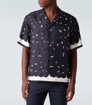 Givenchy Floral Silk Bowling Shirt - Blue