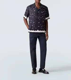 Givenchy Floral Silk Bowling Shirt - Blue