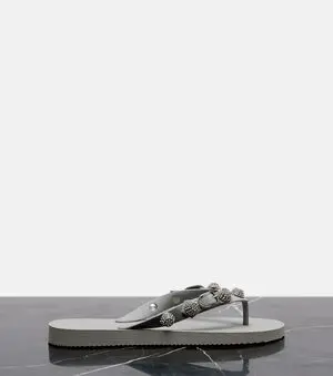 Balenciaga Cagole Embellished Thong Sandals