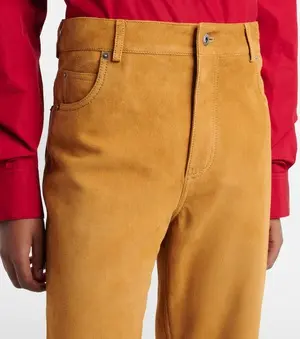 Loewe Straight Leg Suede Trousers