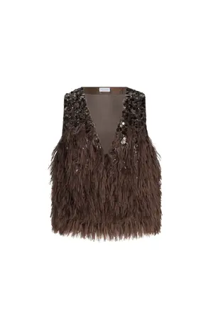 Brunello Cucinelli Dégradé Fil Coupé Vest - Bark