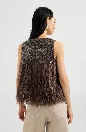 Brunello Cucinelli Dégradé Fil Coupé Vest - Bark
