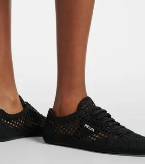 Prada Collapse Crochet Sneakers - Black