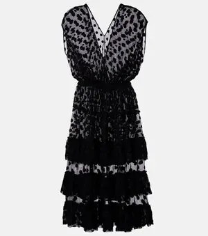 Dries Van Noten Polka-dot Cotton-blend Tiered Midi Dress