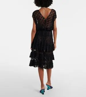Dries Van Noten Polka-dot Cotton-blend Tiered Midi Dress
