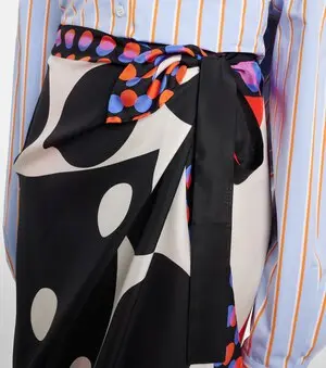 Dries Van Noten Printed Silk Wrap Skirt