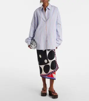 Dries Van Noten Printed Silk Wrap Skirt
