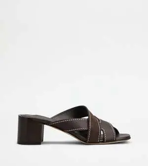 TOD'S Leather Sandals - Brown