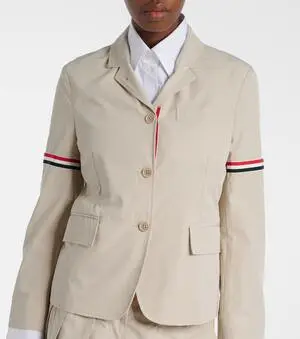 Thom Browne 4-bar Cotton Jacket - Beige